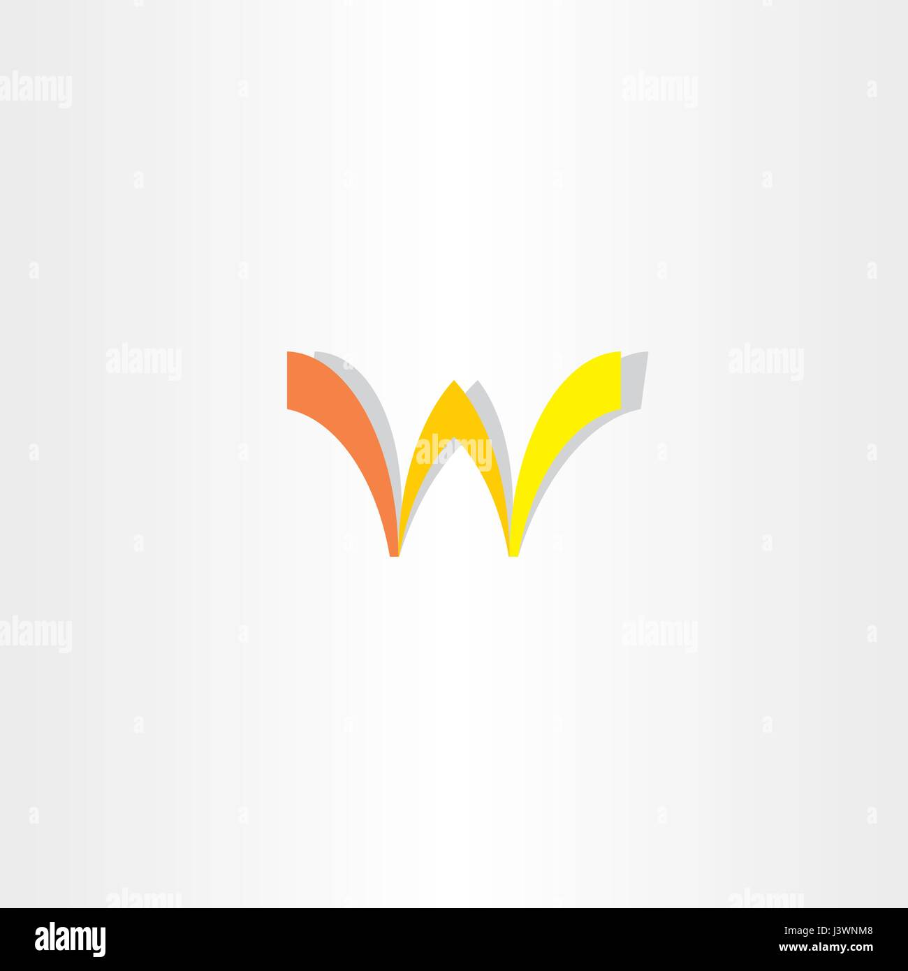 orange yellow letter w sign symbol vector Stock Vector Image & Art - Alamy