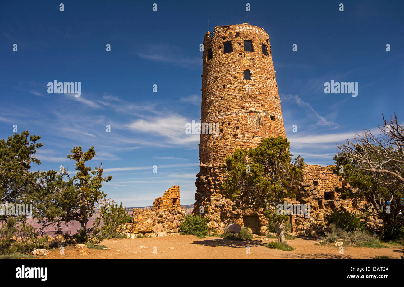 Desert View Watchtower Vintage Stone Tower Exterior with Blue Skyline ...