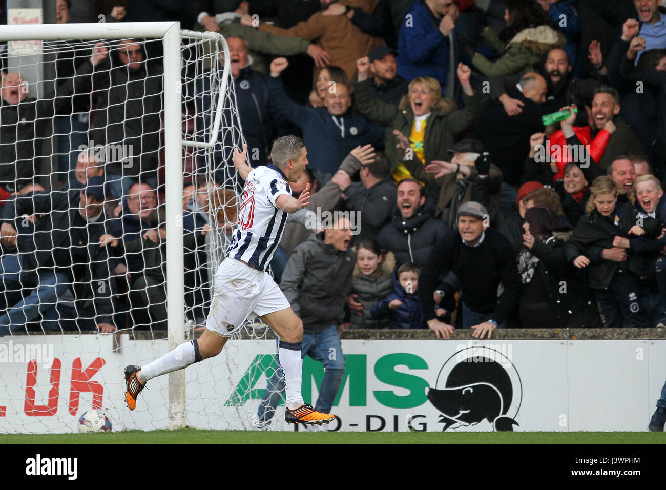 Millwall's Steve Morison celebrates scoring his side's third goal of ...