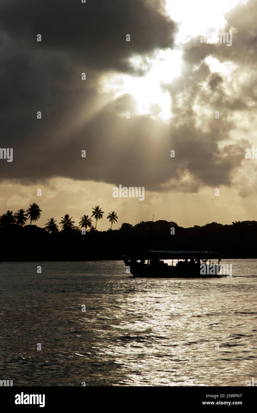 idyllic river landscape on the island of Boipeba, Bahia, Brasil Stock ...