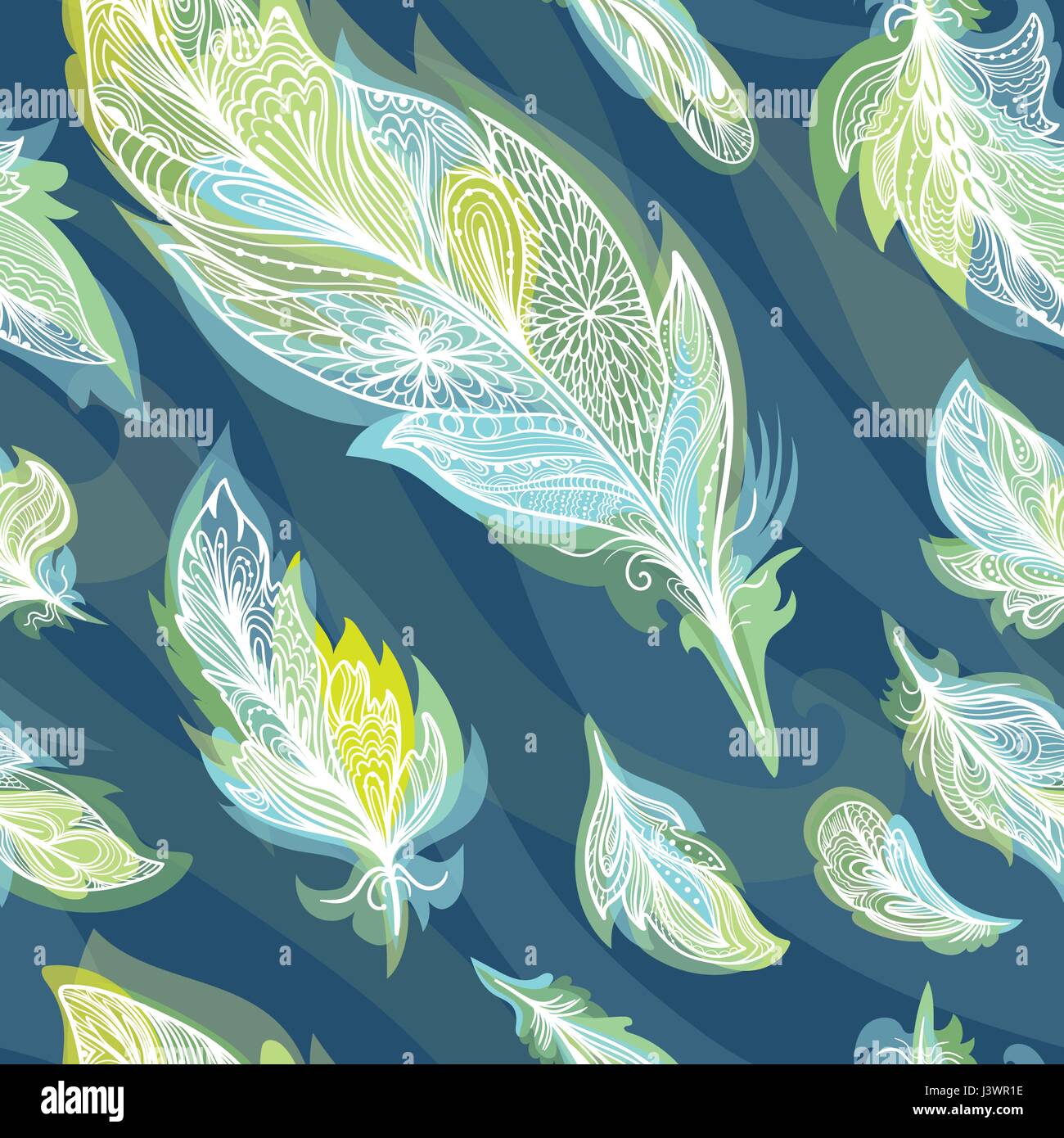 Ornamental boho seamless background in greenery spring colors for ...