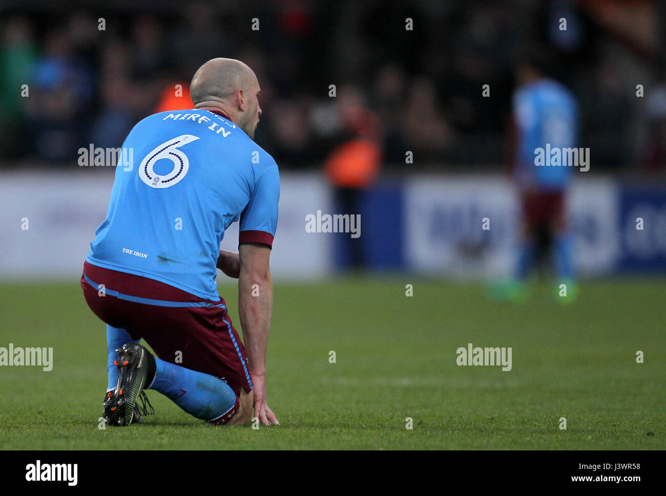 Scunthorpe United's David Mirfin shows his dejection after the final ...