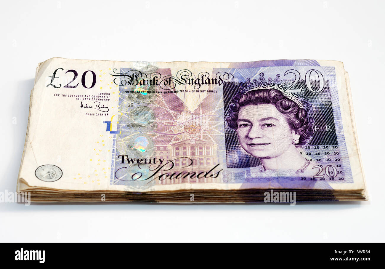 Twenty pound notes Stock Photo - Alamy