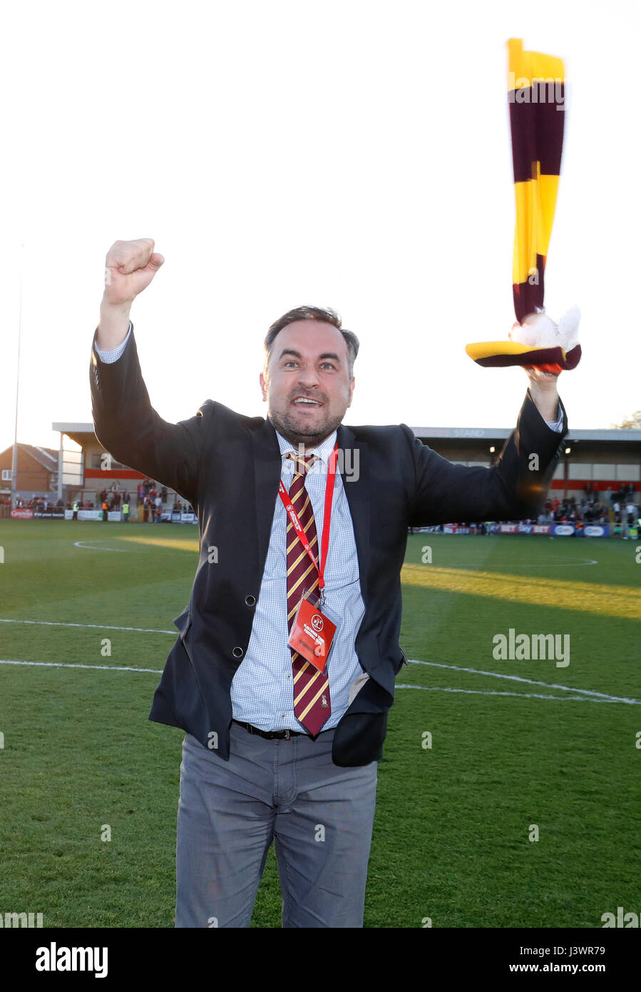 Bradford co-owner Edin Rahic celebrates after the final whistle during ...