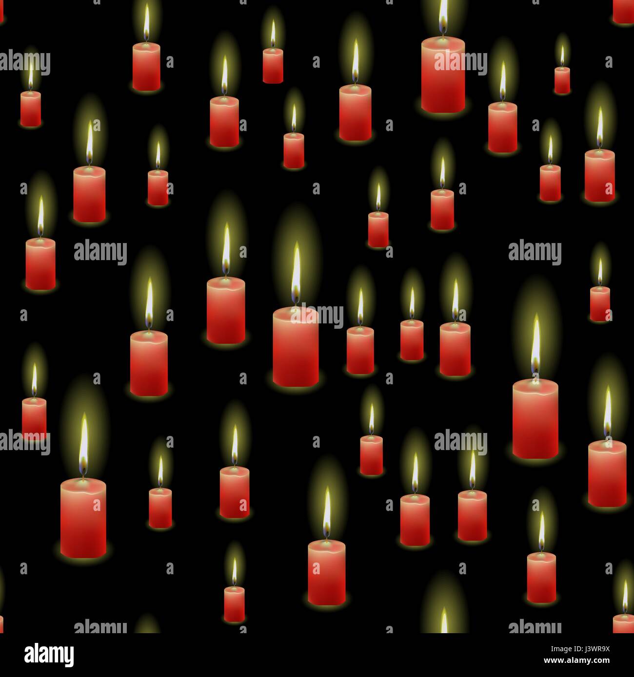Red Burning Wax Candles Seamless Pattern Stock Vector Image & Art - Alamy