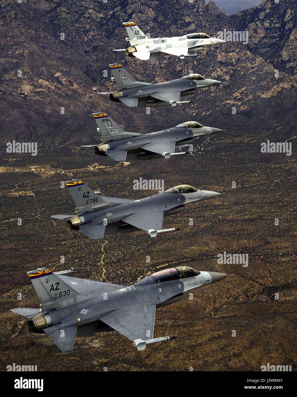 USAF F-16 Fighting Falcon fighter aircraft fly in formation April 8 ...