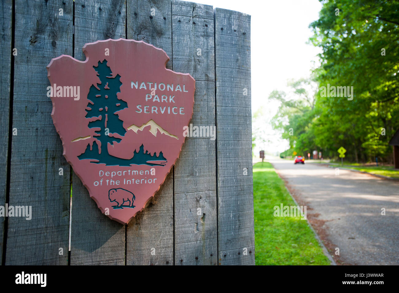 USA Virginia VA Historic Jamestown Village entrance National Park ...