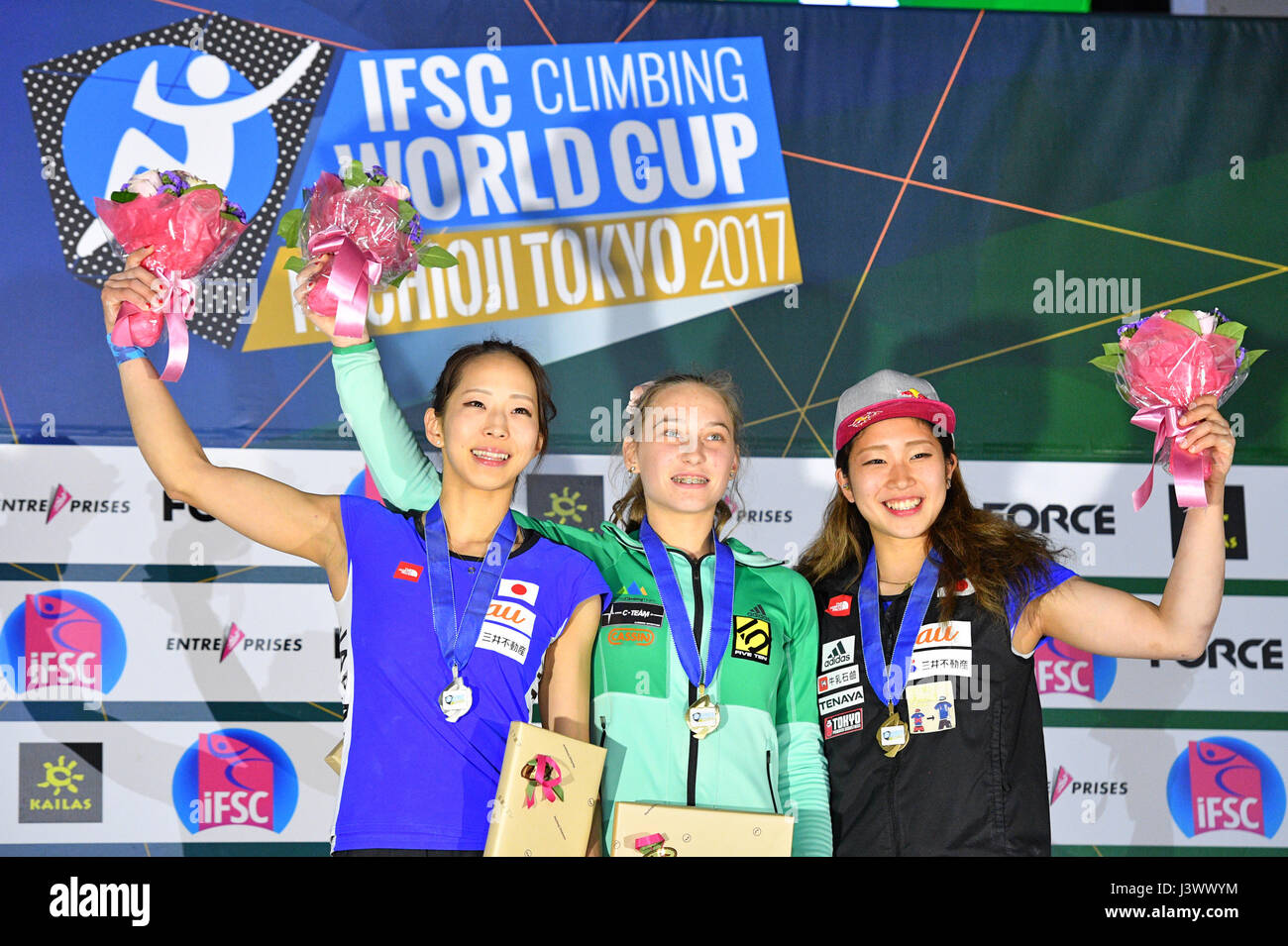 Esforta Arena, Tokyo, Japan. 7th May, 2017. (L-R) Akiyo Noguchi (JPN), Janja Garnbret (SLO ...