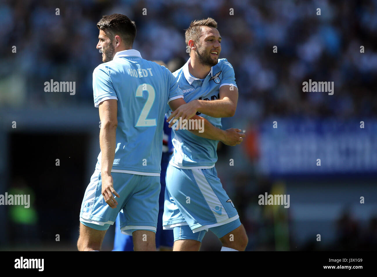 Italy, Rome, May 7th 2017: Hoedt score the gol and celebrates during ...