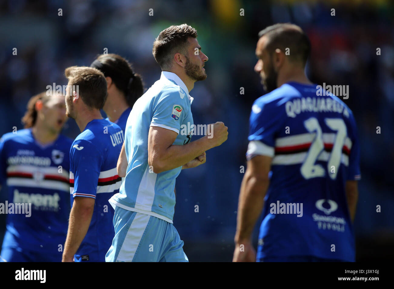 Italy, Rome, May 7th 2017: Hoedt score the gol and celebrates during ...