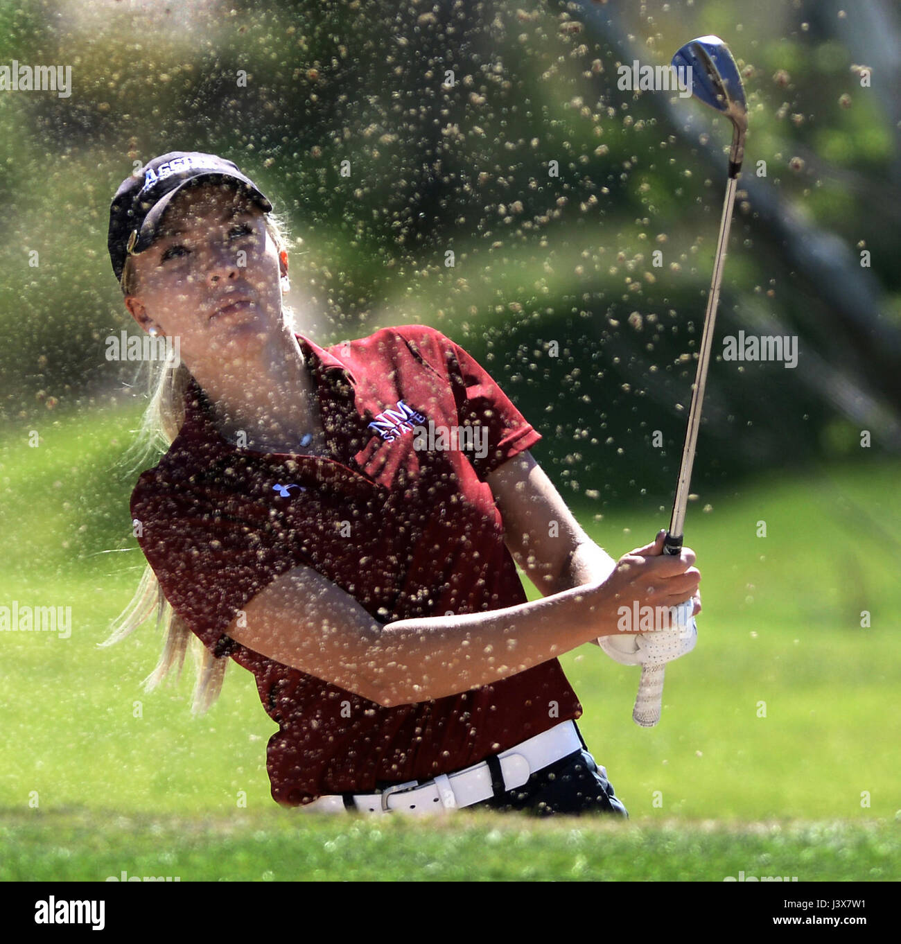 Usa. 8th May, 2017. SPORTS -- New Mexico State's Dominique Galloway ...