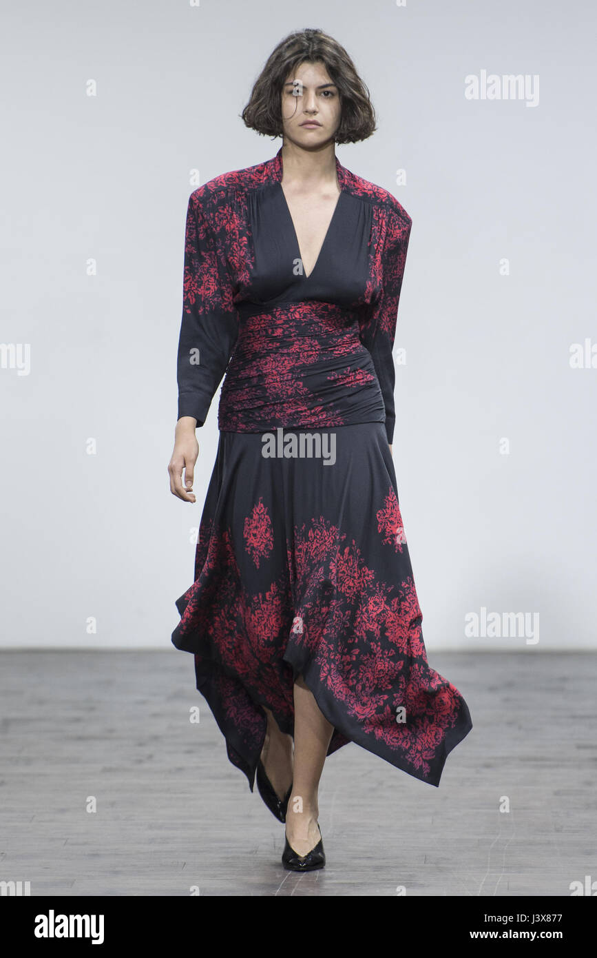 Tbilisi, Georgia. 8th May, 2017. A model presents a creation by Bevza ...