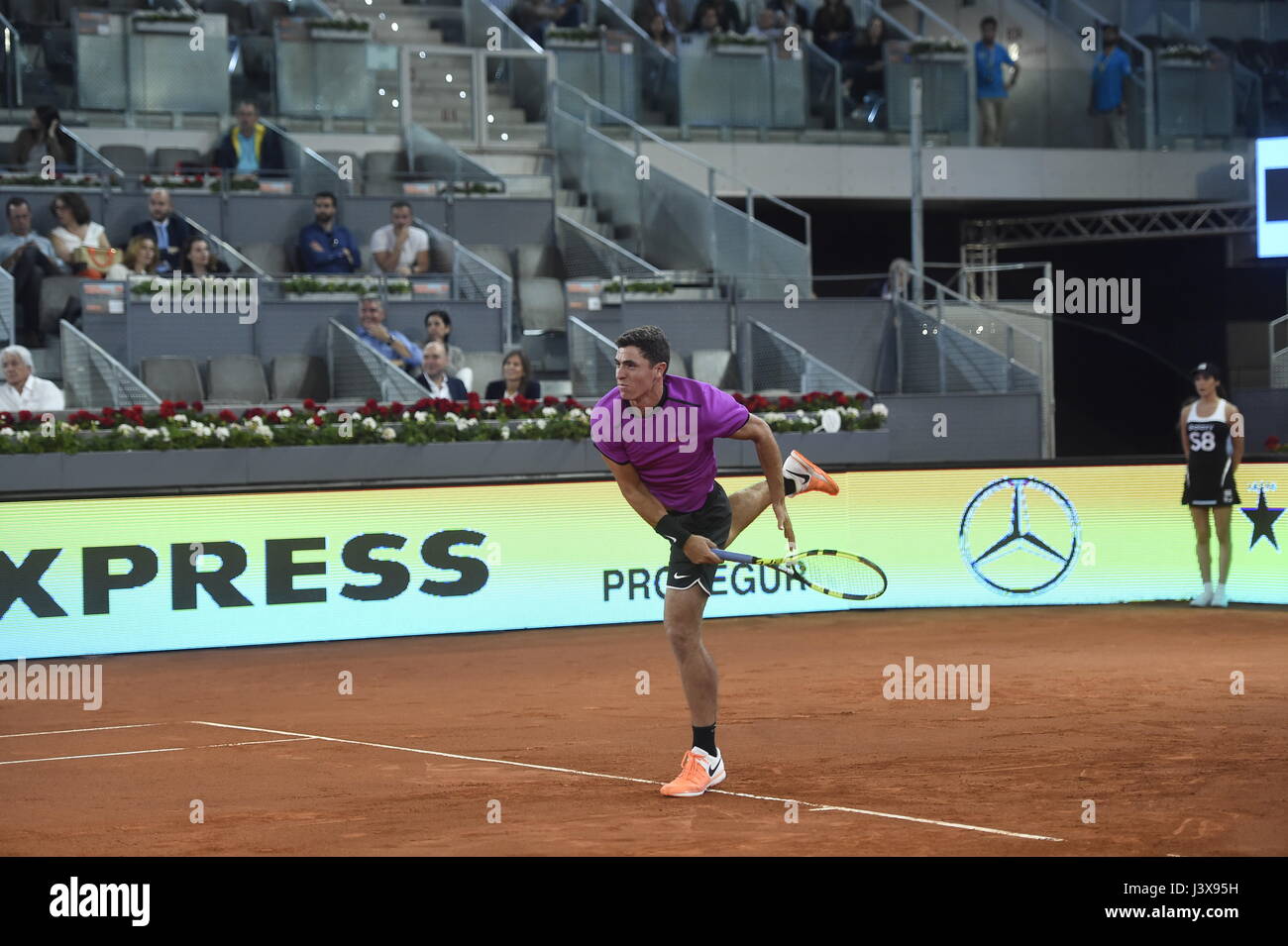Madrid, Spain. 8th May, 2017. Tennis player Escobedo during match Mutua ...