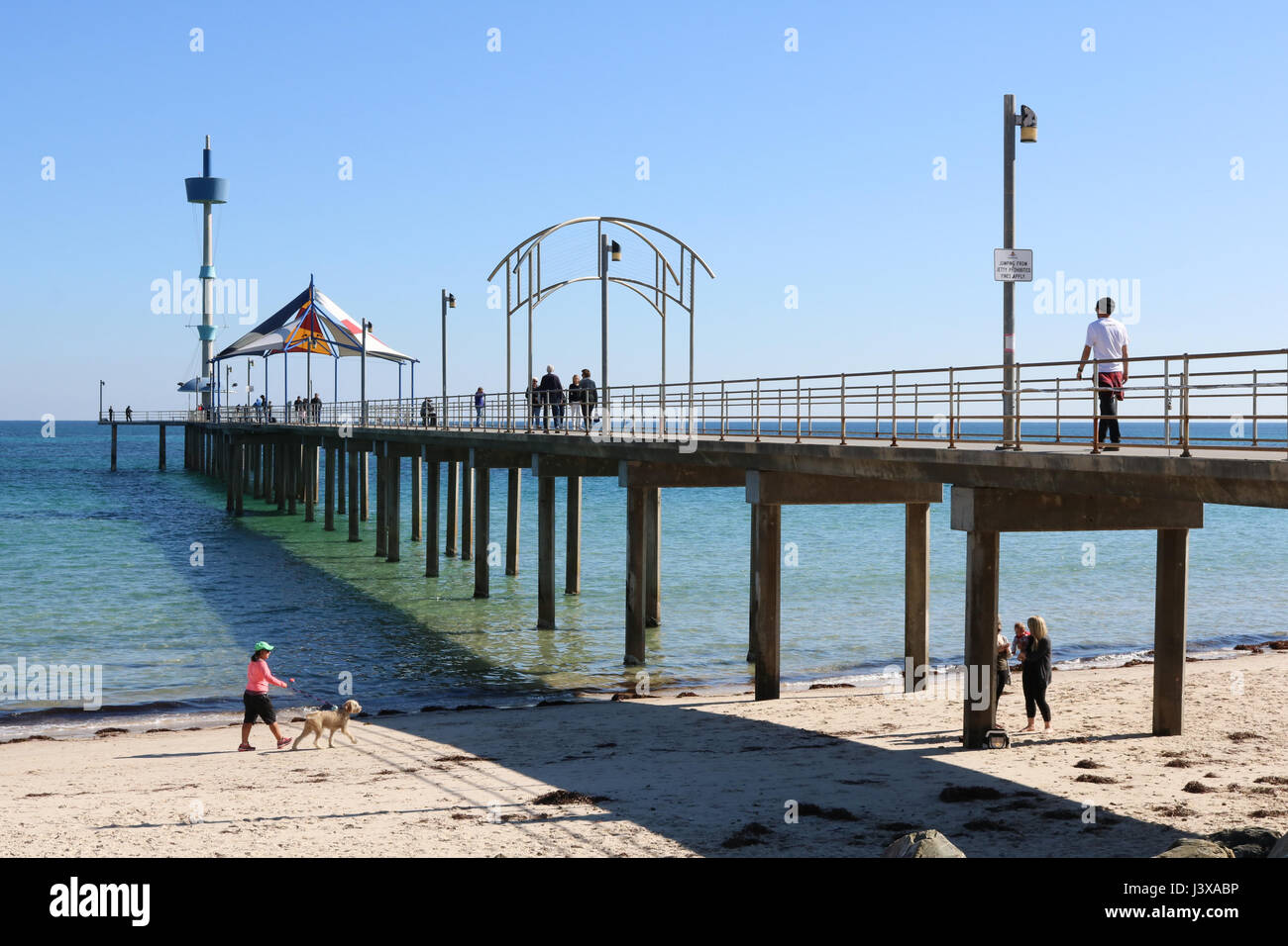 Adelaide Australia. 9th May 2017. People walking on Brighton jetty on a ...