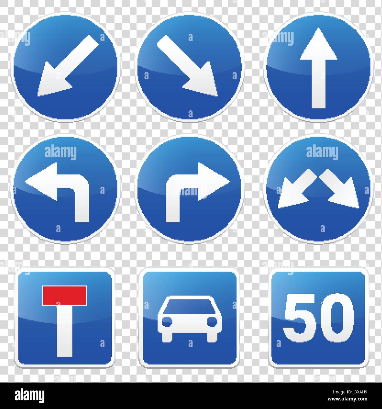 Road signs collection isolated on white background. Road traffic ...