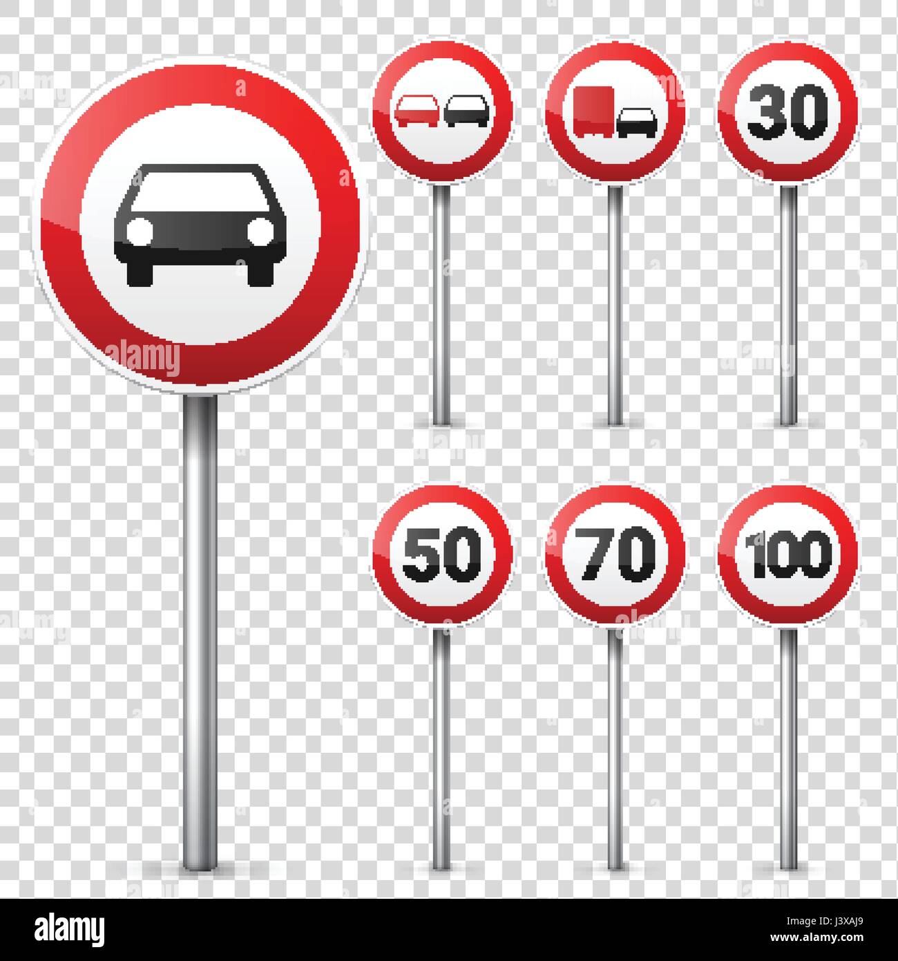 Road signs collection isolated on white background. Road traffic ...