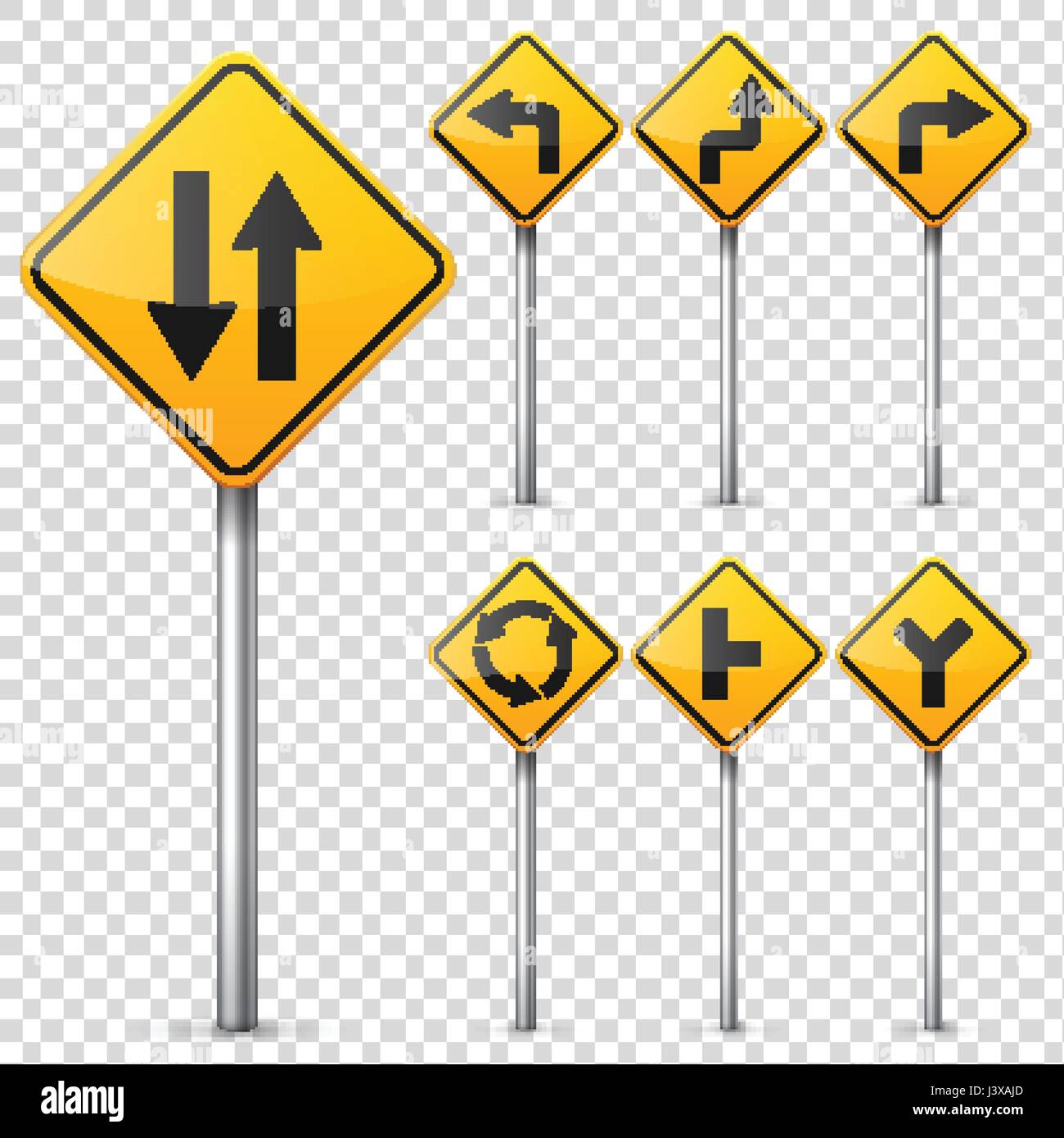 Road signs collection isolated on white background. Road traffic ...