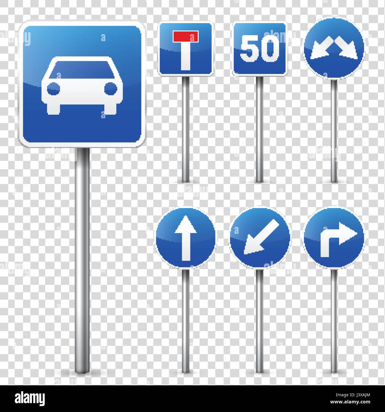 Road signs collection isolated on white background. Road traffic ...