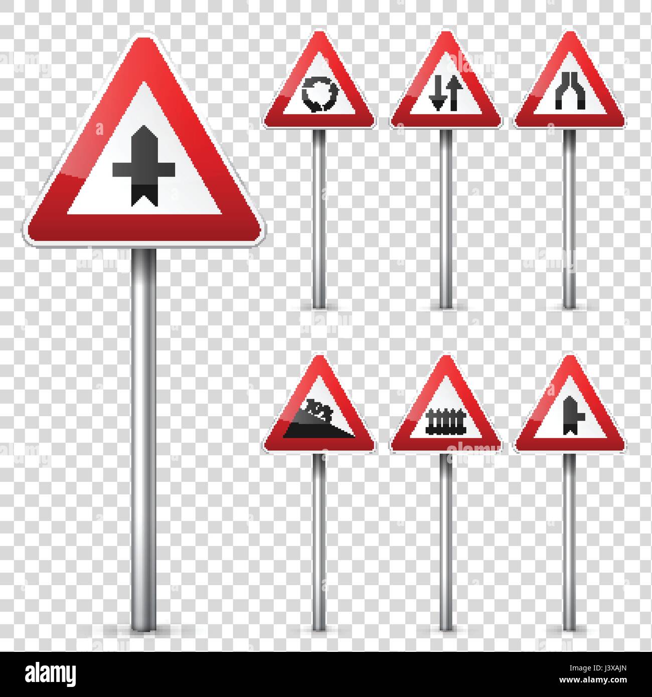 Road signs collection isolated on white background. Road traffic ...