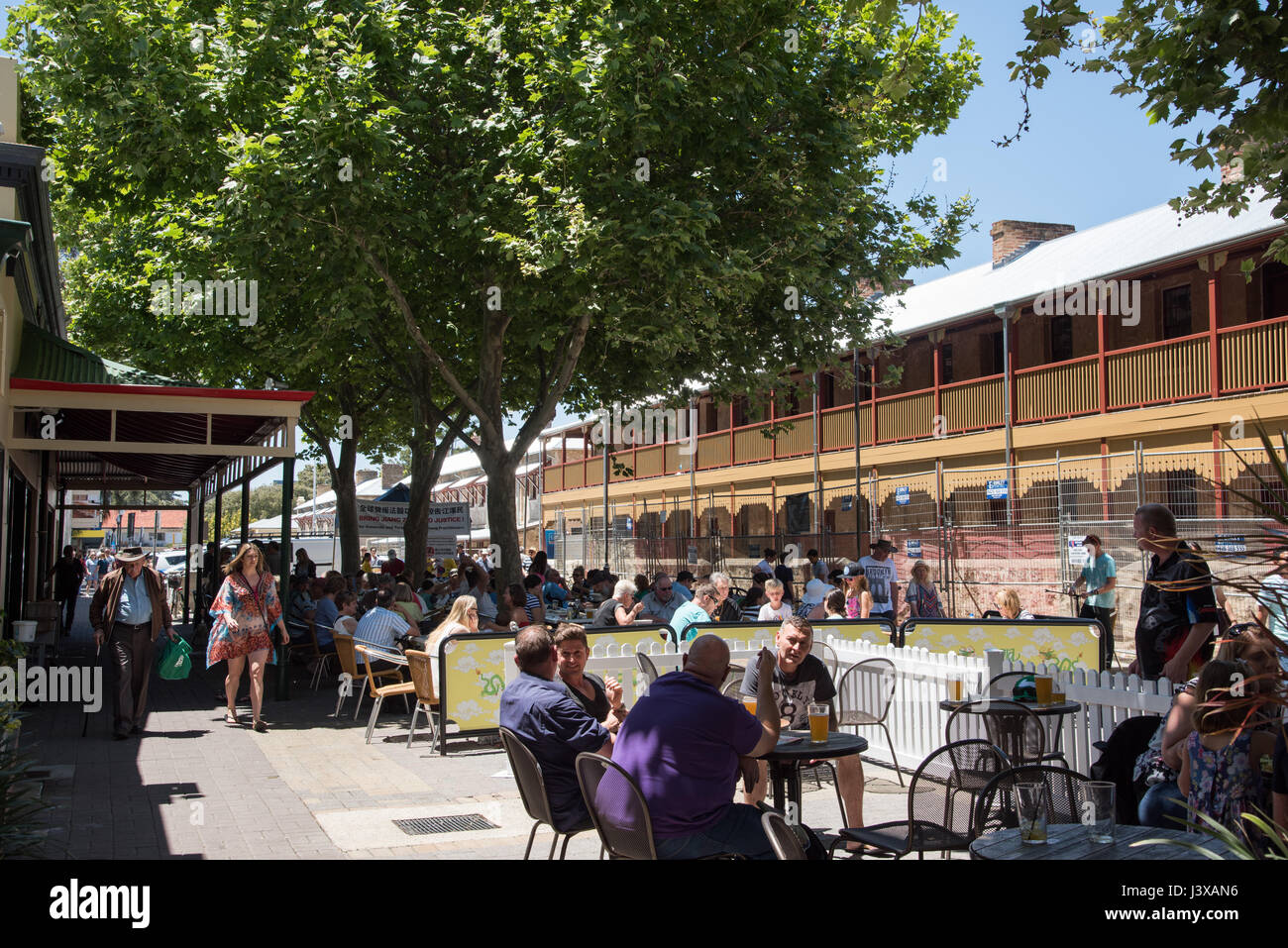 Fremantle,WA,Australia-November 13,2016:Large crowd of people eating ...