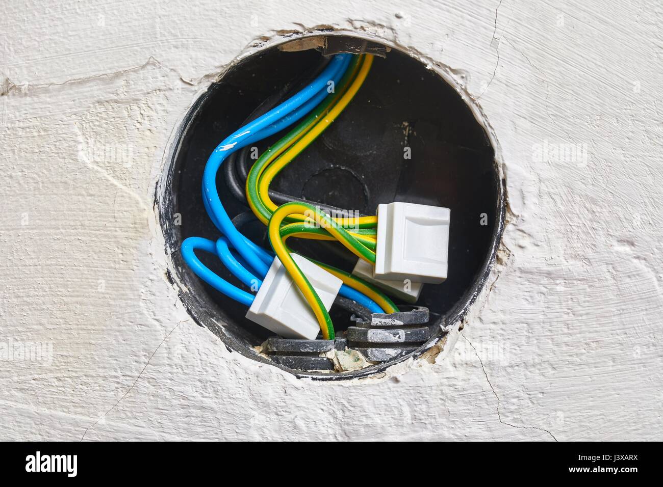 Electric wiring detail of a house Stock Photo - Alamy