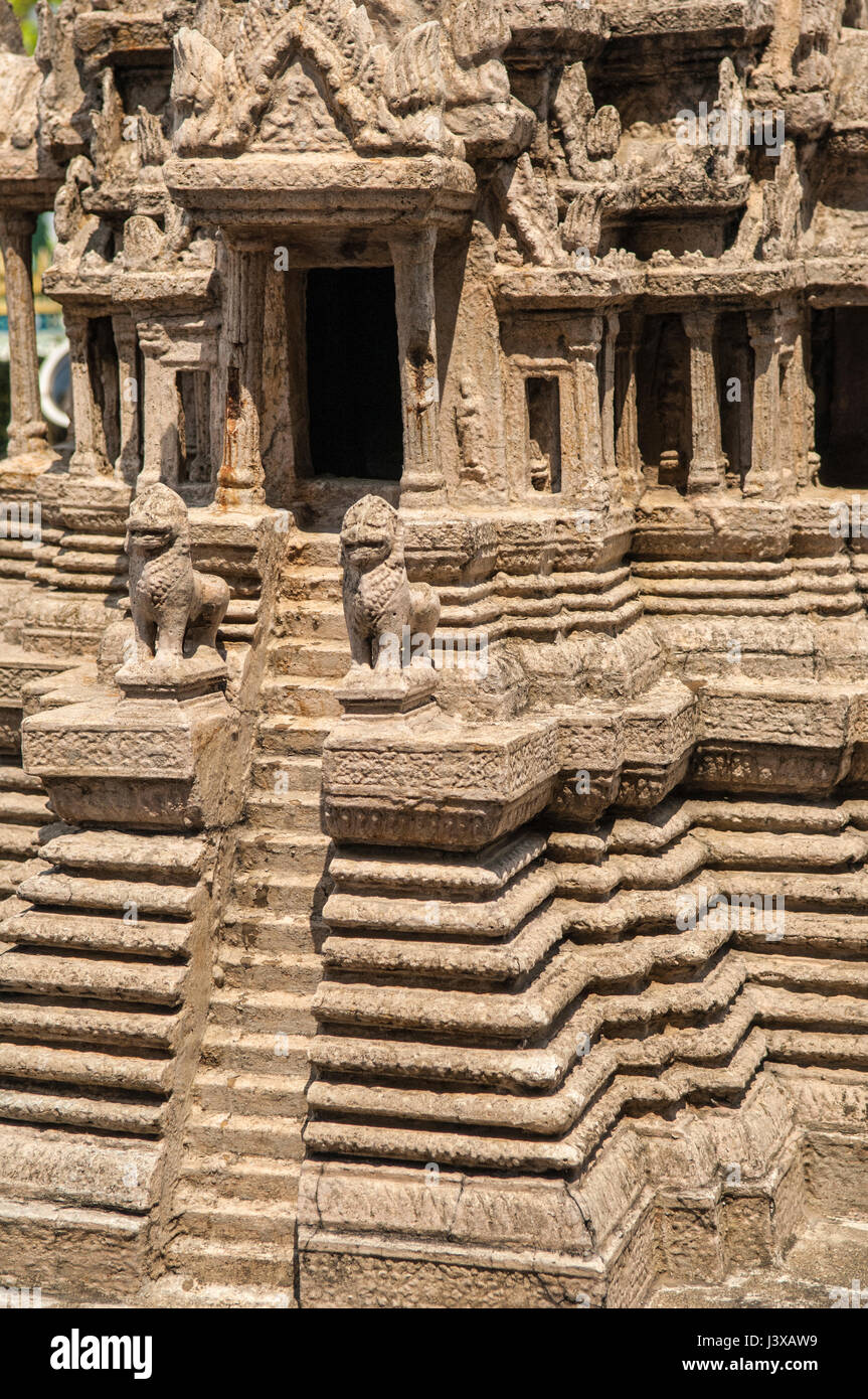 Detail from the model of Angkor Wat in the grounds of the Temple of the ...