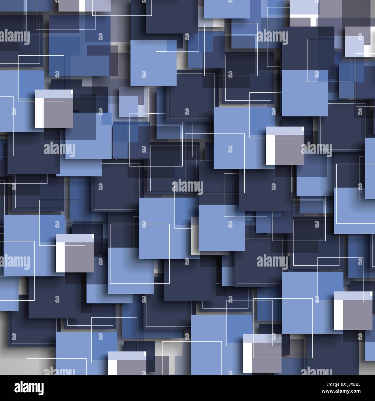 Squares with Drop Shadows - Blue and Silver Grey Abstract Background ...