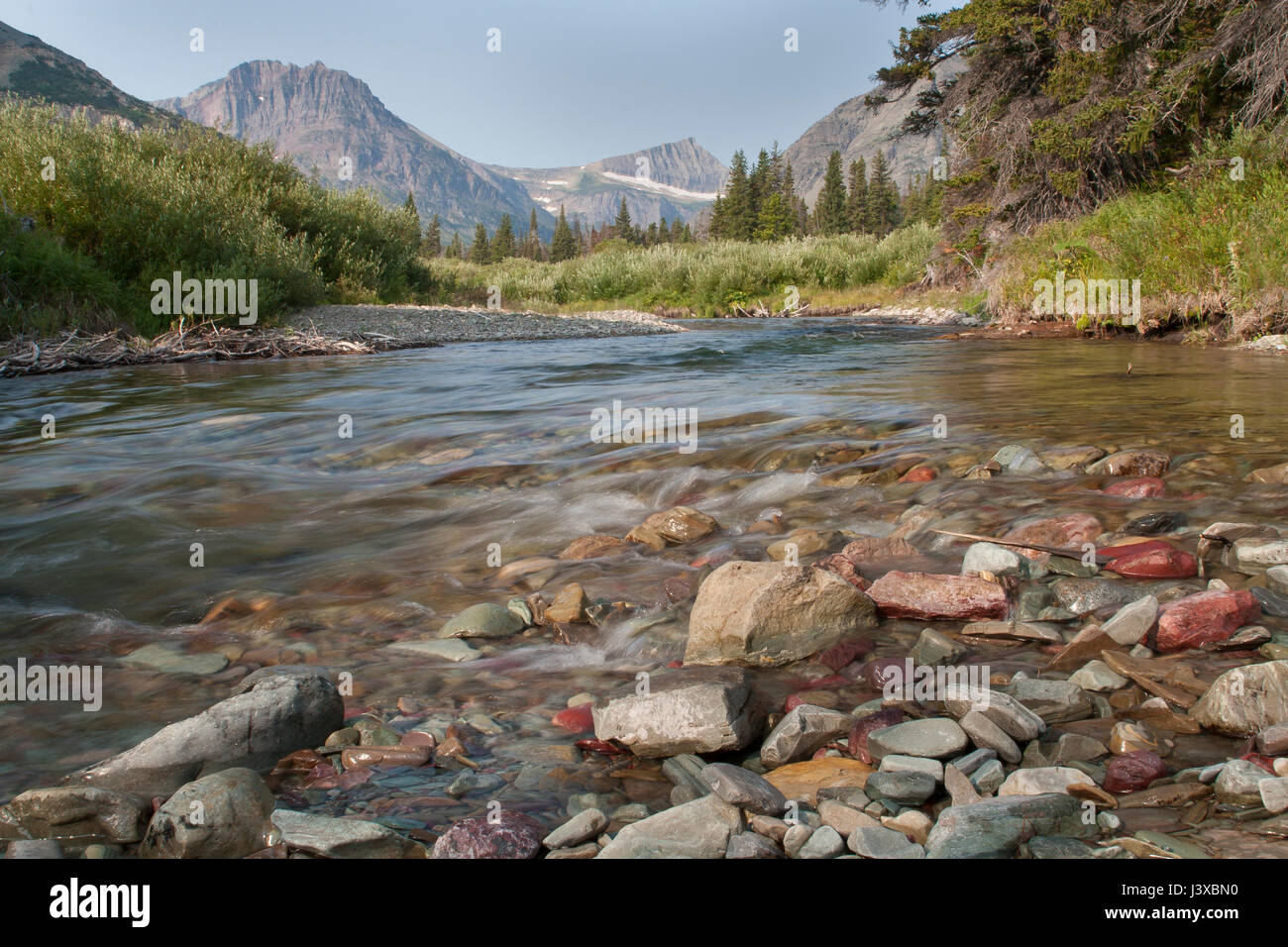 A mountain stream in Glacier National Park, Montana, USA Stock Photo ...