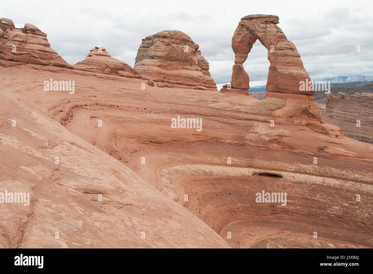 Delicate Arch rock formation in the distance. Arches National Park ...