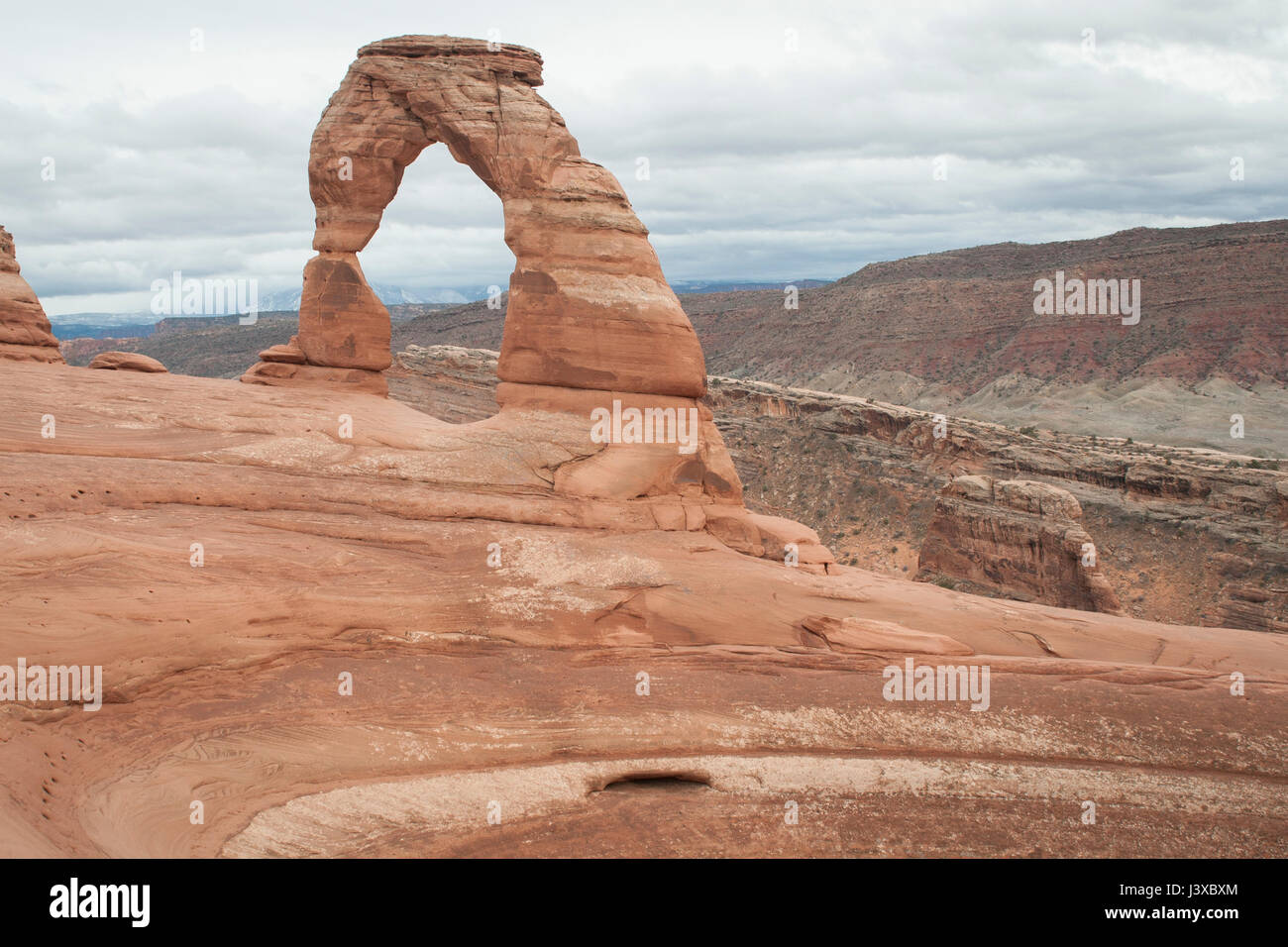 Delicate Arch rock formation in the distance. Arches National Park ...