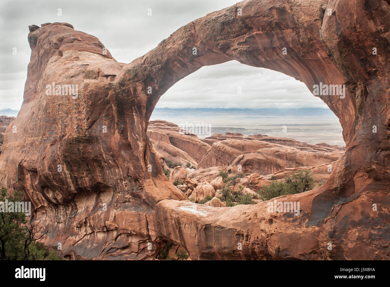 Double O Arch, Arches National Park, Utah, USA Stock Photo - Alamy