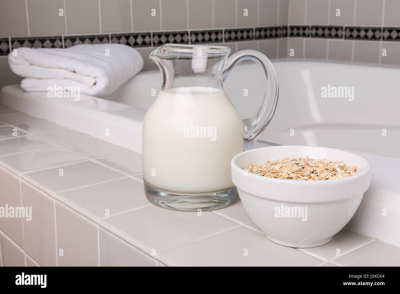 Oatmeal milk baths combine the soothing properties of milk and oatmeal ...