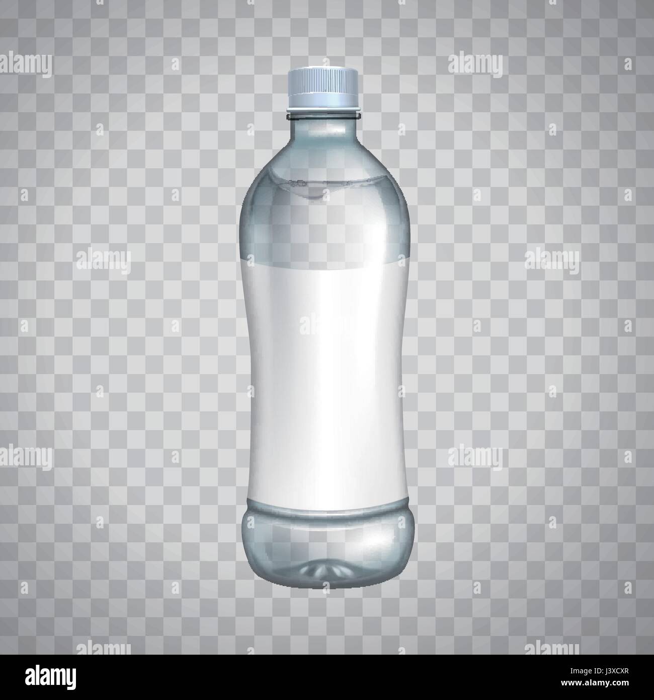 blank bottle with white label for design uses, isolated transparent ...