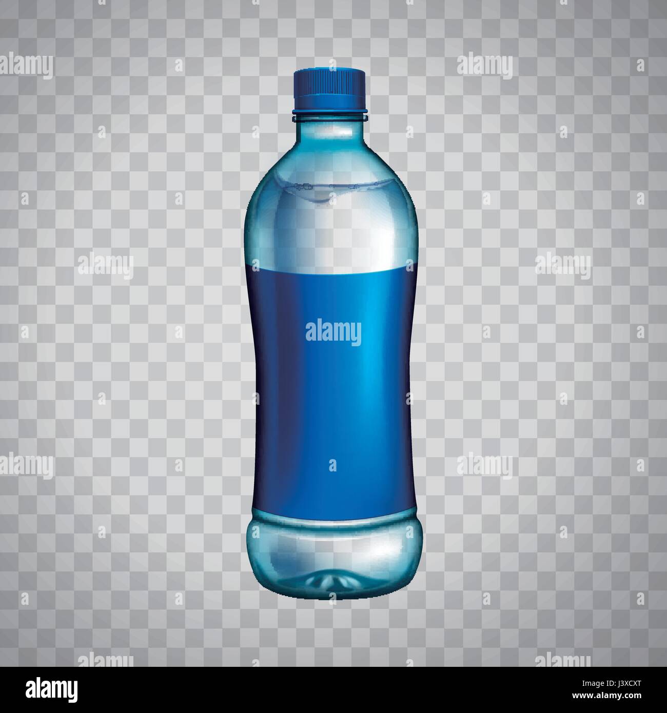 blank bottle with blue label for design uses, isolated transparent ...