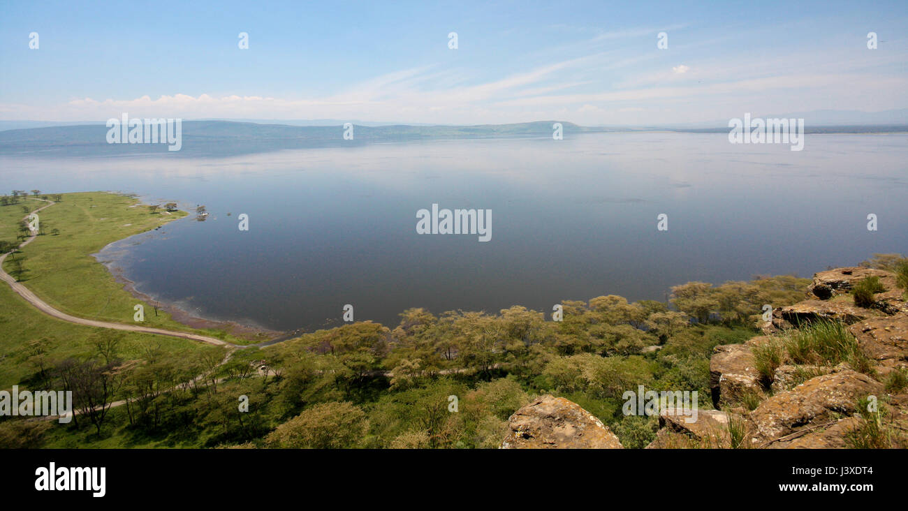 A wide angle view of Lake Nakuru National Park in Kenya Stock Photo - Alamy