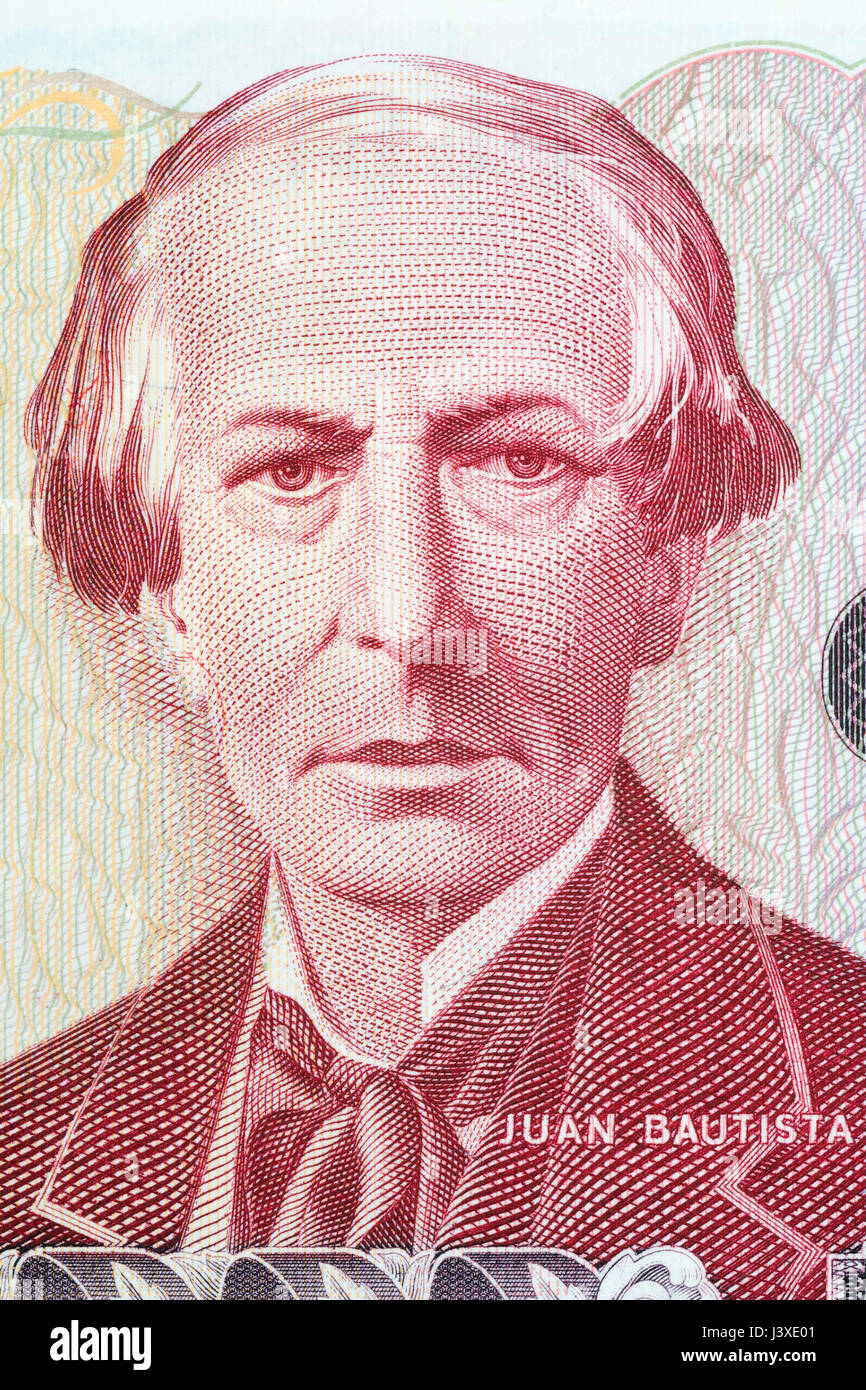 Juan Bautista Alberdi portrait from Argentinian money Stock Photo - Alamy