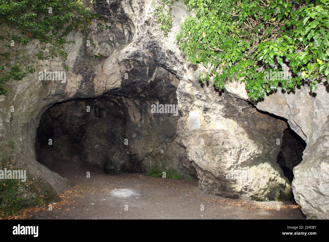 Cave in Spy, Belgium where in 1886 two almost perfect Neanderthal ...
