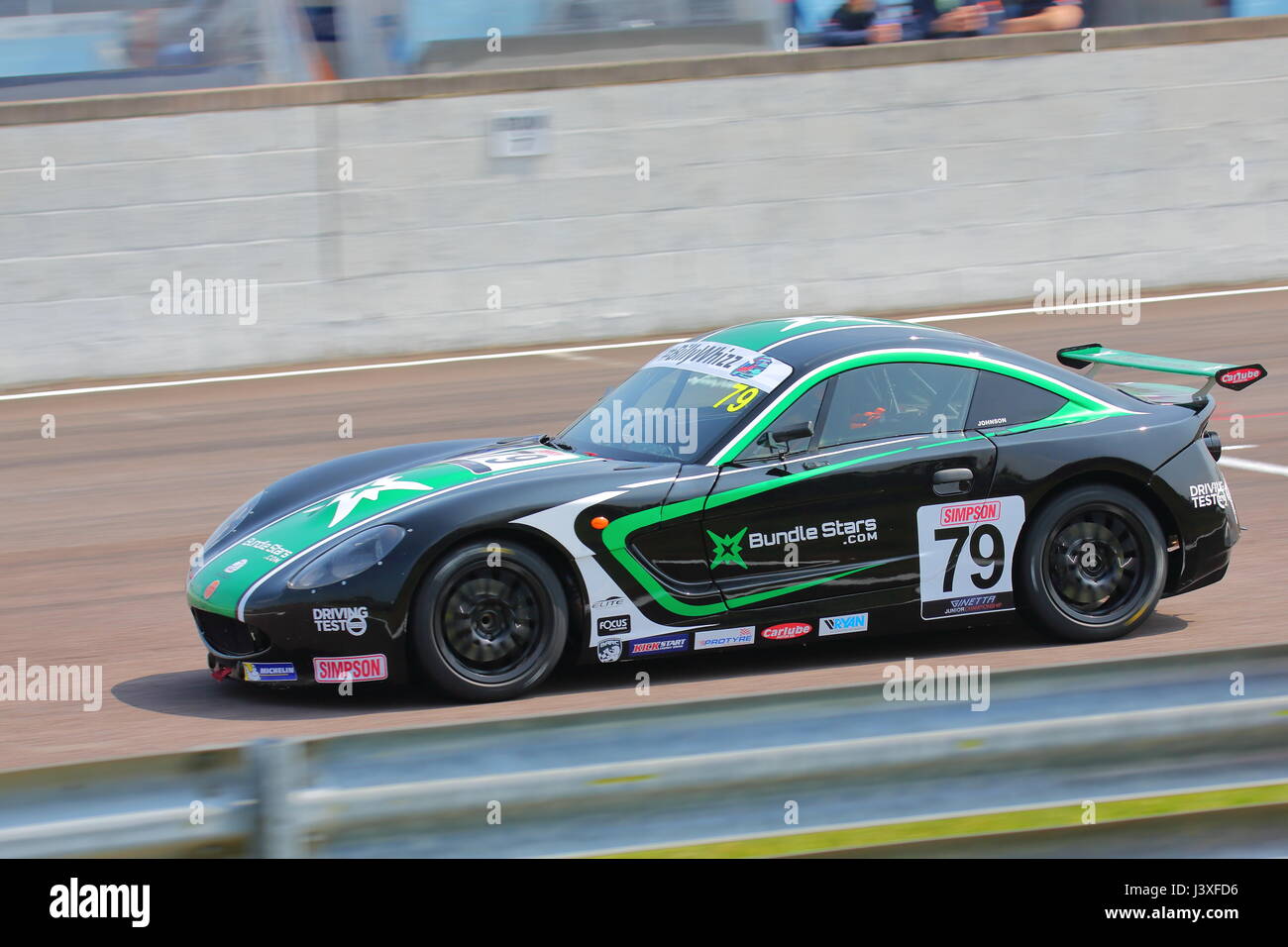 Greg Johnson in the Ginetta Junior Cup at Thruxton race course during ...