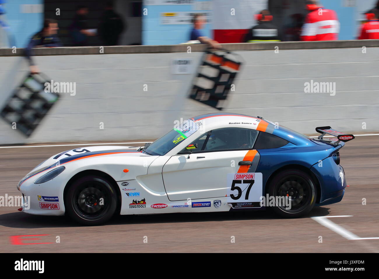 Keaton Samra in the Ginetta Junior Cup at Thruxton race course during ...