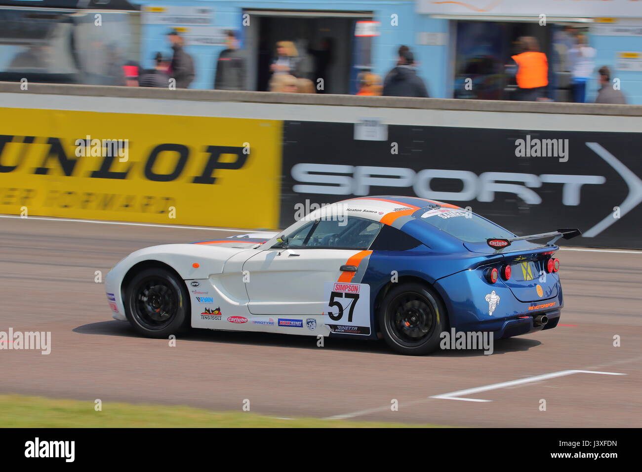 Keaton Samra in the Ginetta Junior Cup at Thruxton race course during ...
