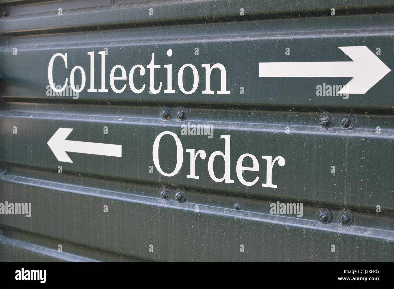 Collection and order sign on catering, business Stock Photo - Alamy