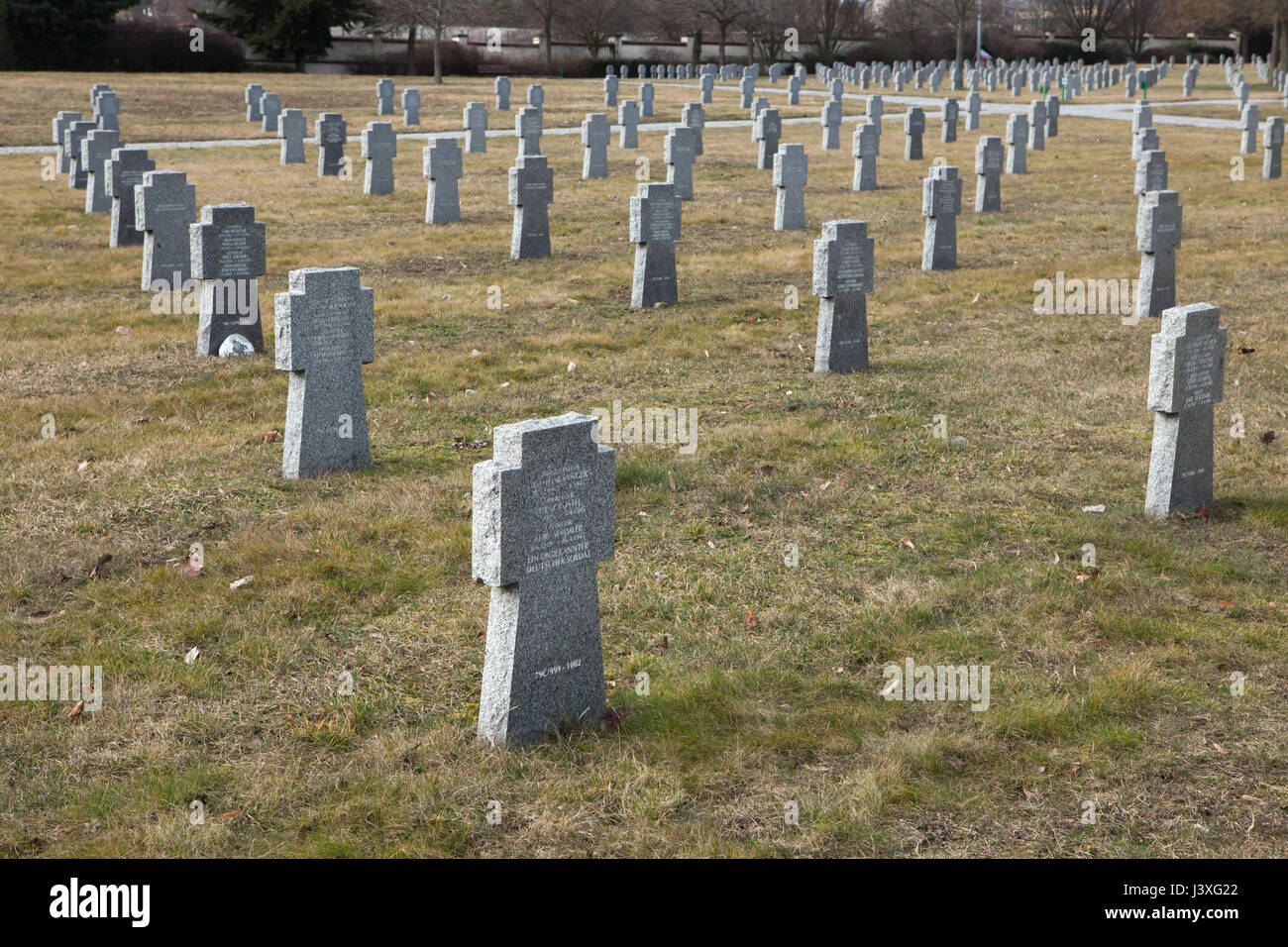 Graves of German Nazi soldiers on the ground of the German War Stock ...