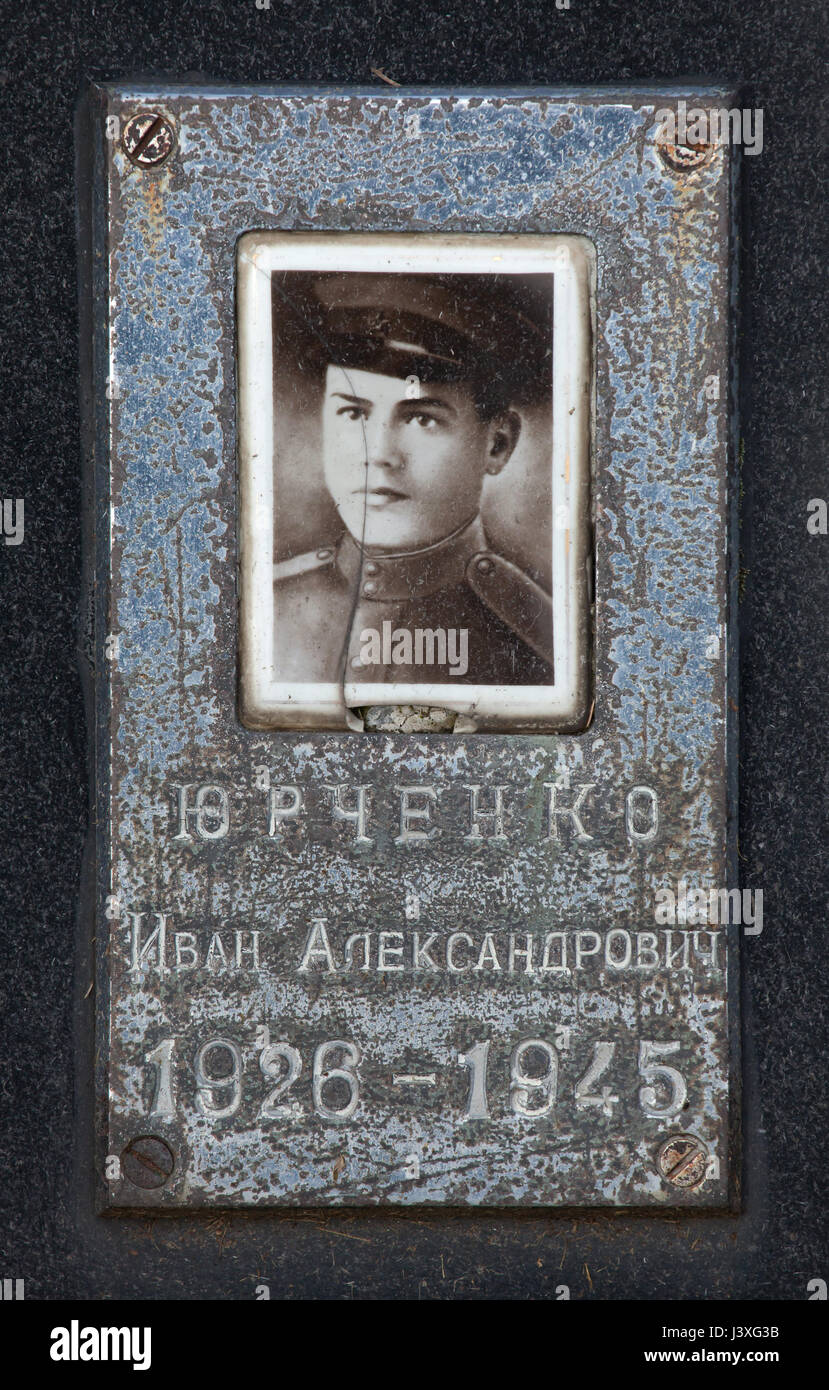 Photograph of Soviet military officer Ivan Yurchenko on the ground of ...