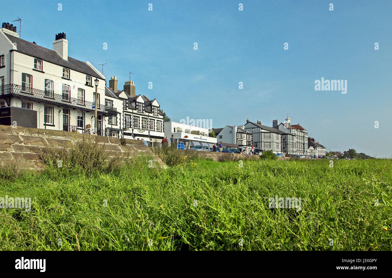 The "quayside" at Parkgate on the Wirral with the former meeting house ...