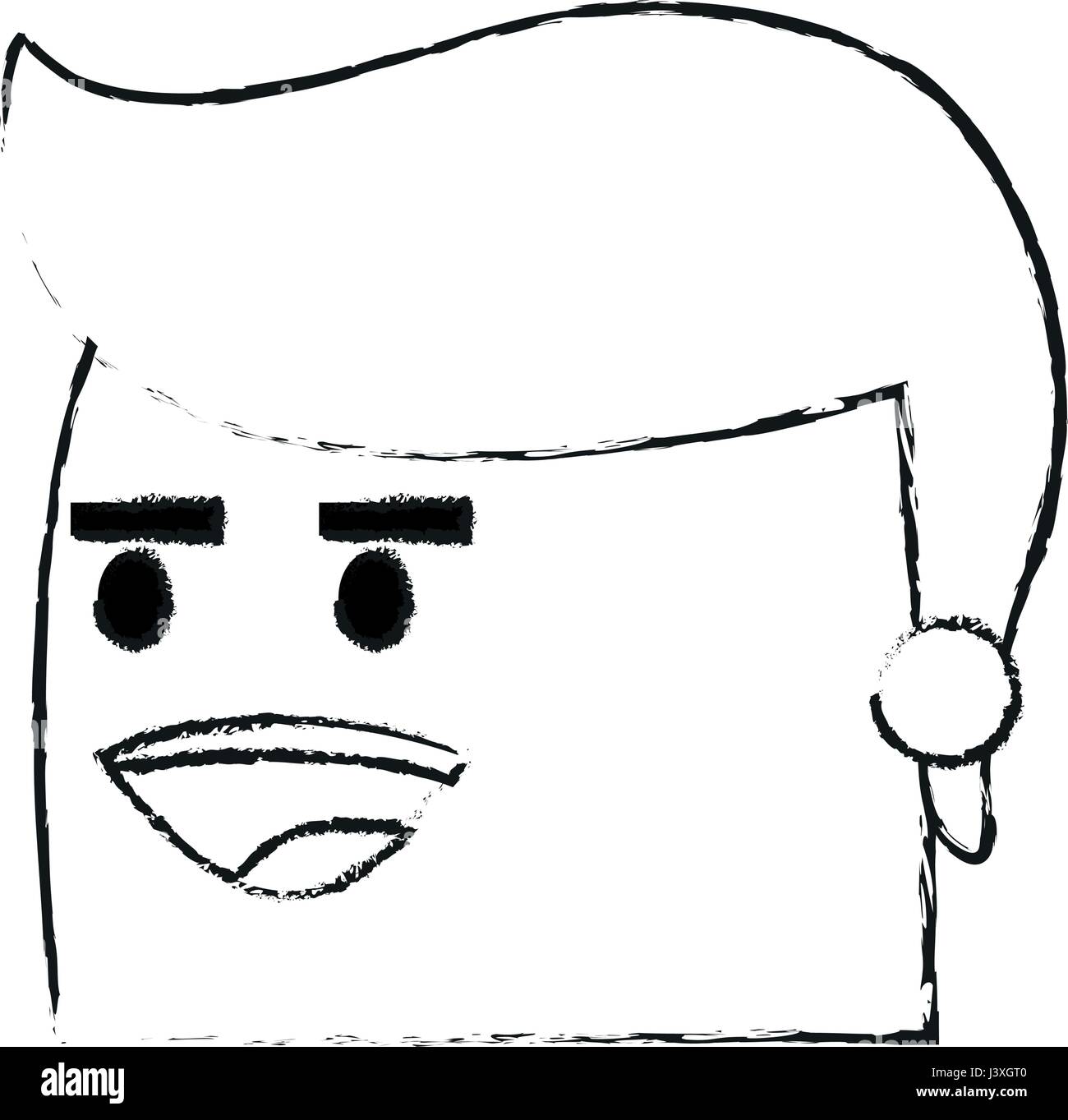 blurred silhouette image side view face cartoon guy with smile ...