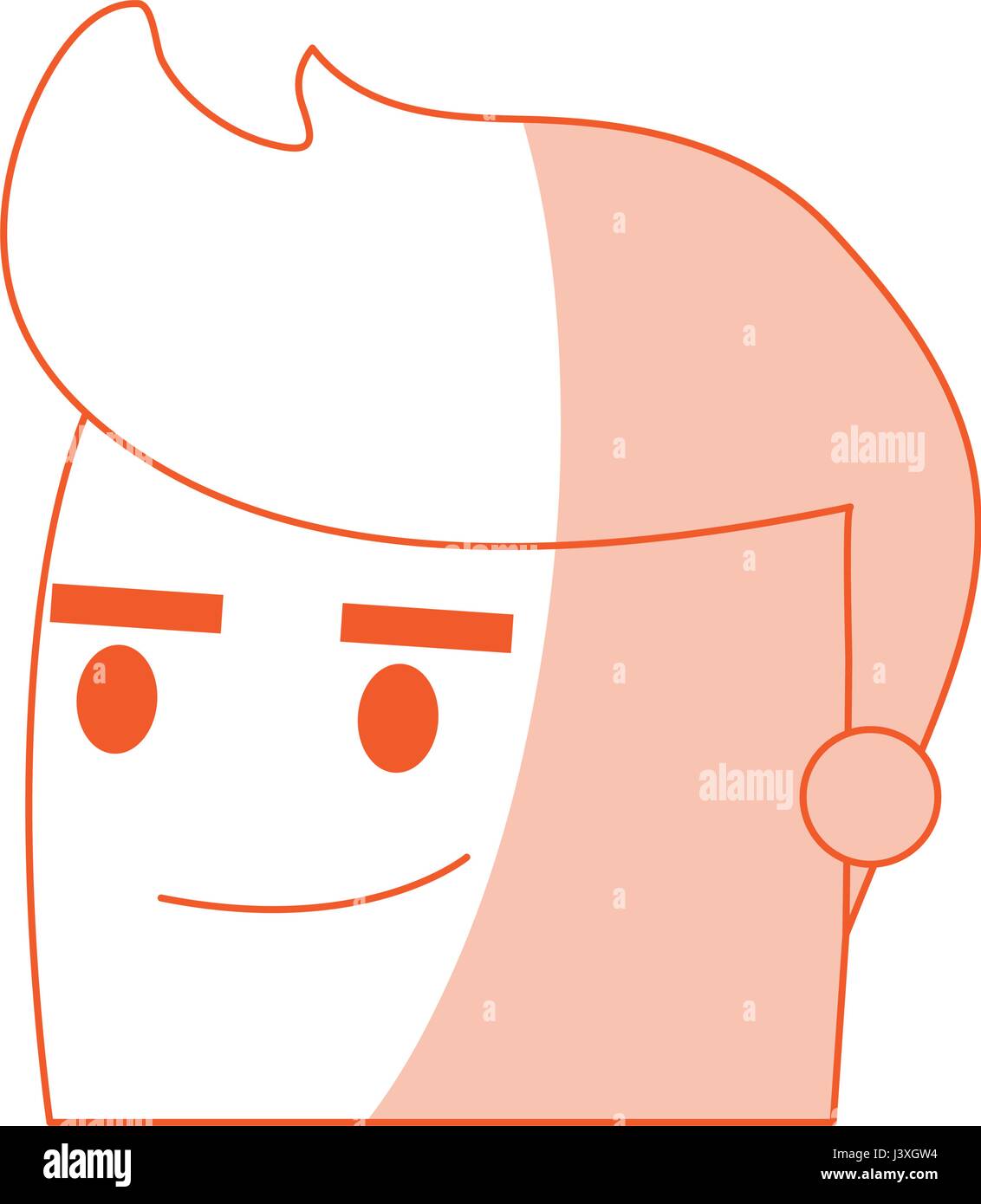 red silhouette image side view face cartoon man with picardy expression ...