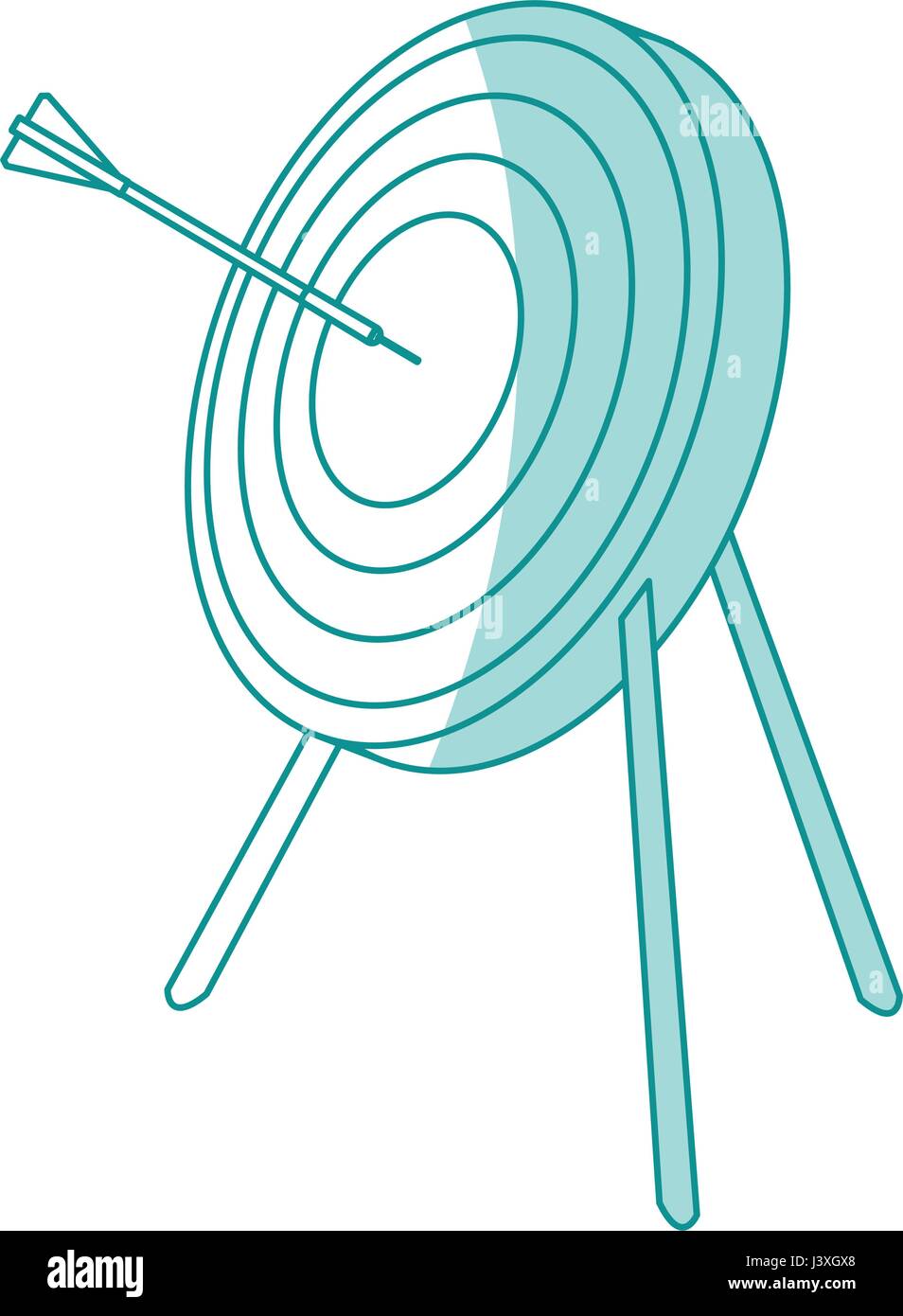 blue silhouette image side view target in tripod with arrow Stock ...