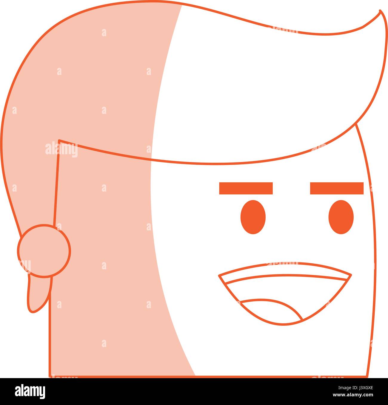 red silhouette image side view face cartoon guy with smile expression ...