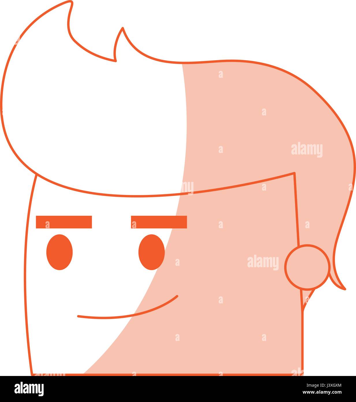 red silhouette image side view face cartoon man with expression of ...