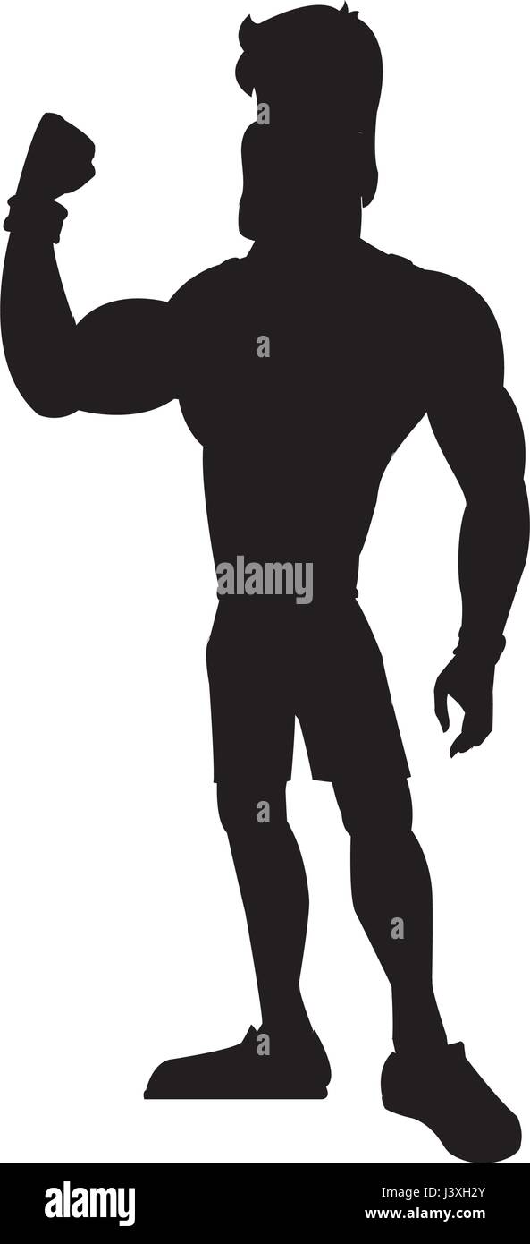 man strong muscle bodybuilding sport pictogram Stock Vector Image & Art ...
